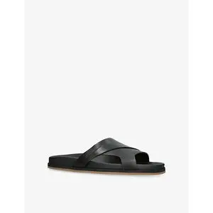 Santoni Leather Cut Out Sandals