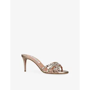AQUAZZURA Tequila Embellished Leather Heeled Sandals