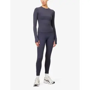 ADANOLA Ultimate Long-sleeved Stretch-woven Top - Black