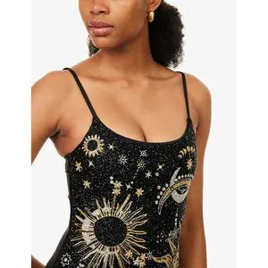 OCEANUS Celestial Star Embellished Swimsuit