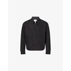 Visvim Wool And Silk Blend Zip Jacket With Back Print - Black