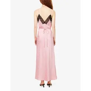 Rixo Alberta Lace-trim Cami Satin Midi Dress