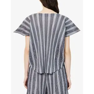Issey Miyake Zigzag Knit Top - Gray