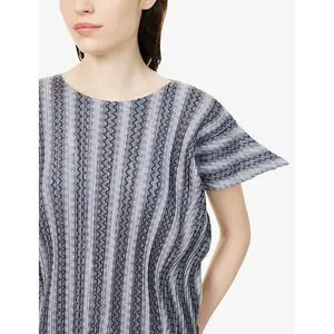 Issey Miyake Zigzag Knit Top - Gray
