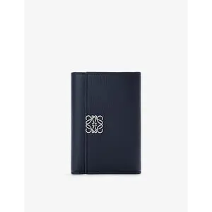 Loewe Anagram Small Vertical Leather Wallet - Deep Navy