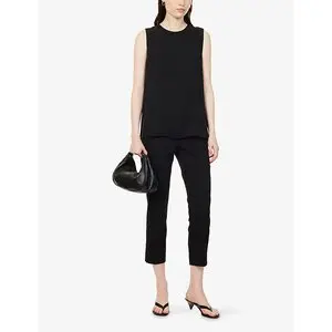 Theory Treeca Pull-on Linen-blend Cropped Trousers