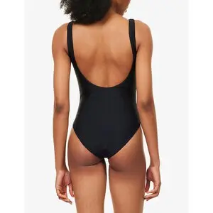 OCEANUS Embellished Fruit Print Scoop Neck Swimsuit