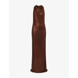 SELF-PORTRAIT Racer-back Embellished Maxi Dress