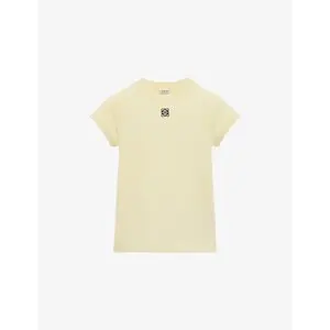 Loewe Logo-embroidered Slim-fit Knitted T-shirt - Light Yellow