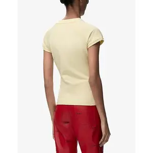 Loewe Logo-embroidered Slim-fit Knitted T-shirt - Light Yellow
