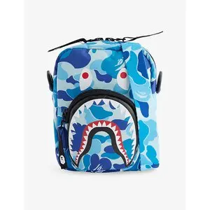 A BATHING APE Woven Shark Print Cross Body Bag - Blue