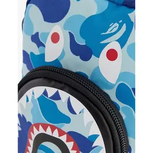 A BATHING APE Woven Shark Print Cross Body Bag - Blue