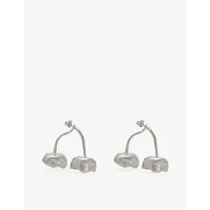 SIMUERO 18ct Yellow Vermeil Bitten Cherry Earrings - Silver