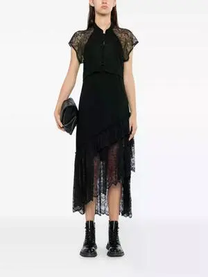 LIMI FEU Lace-panelled Ruffled Dress