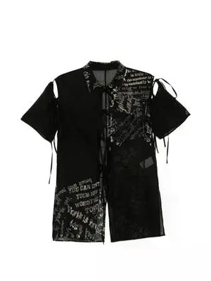 LIMI FEU Slogan-print Side-tie Top