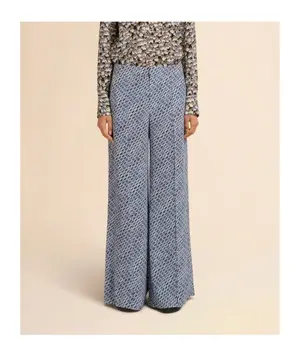 Marni Criss Cross Print Crêpe De Chine Wide-leg Trousers