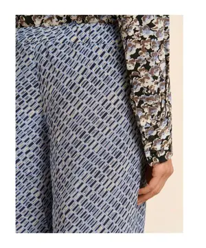 Marni Criss Cross Print Crêpe De Chine Wide-leg Trousers