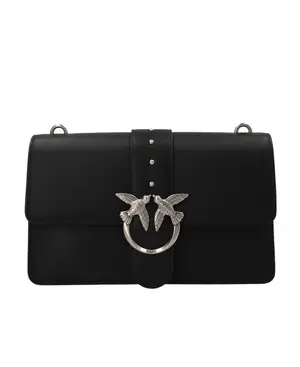Pinko Love One Classic Logo Plaque Crossbody Bag - Black