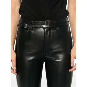 ANINE BING Bruno Straight Leg Faux Leather Trousers