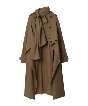 Burberry Belted Waist Asymmetric Trench Coat - Stoat