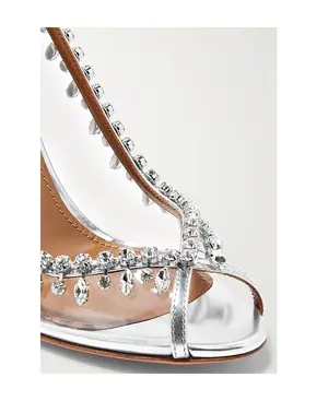 AQUAZZURA Crystal Embellished High Heel Sandals - White