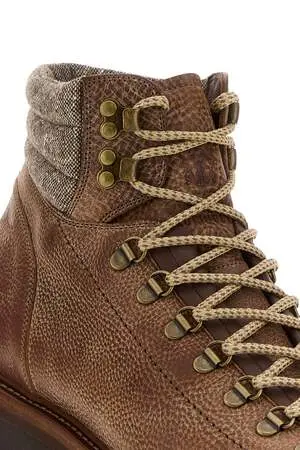 Brunello Cucinelli Caramel Leather Ankle Boots