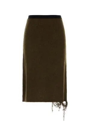 MAISON MARGIELA Mud Wool Blend Skirt - Brown