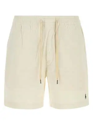 Polo Ralph Lauren Corduroy Bermuda Shorts With Embroidered Logo - White