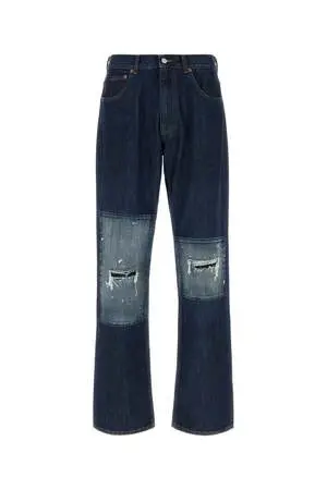 MAISON MARGIELA Stonewashed Denim Jeans With Distressed Details - Blue