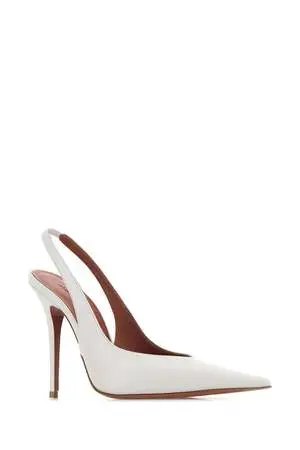 Amina Muaddi Leather Anok Pumps