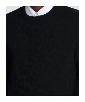 Balmain Monogram Knit And Leopard Pattern Jumper