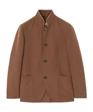 Loro Piana Spagna Long-sleeved Buttoned Jacket - Dark Licorice