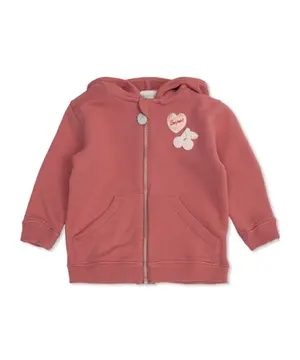 Bonpoint Cherry Detailed Zipped Hoodie - Pink