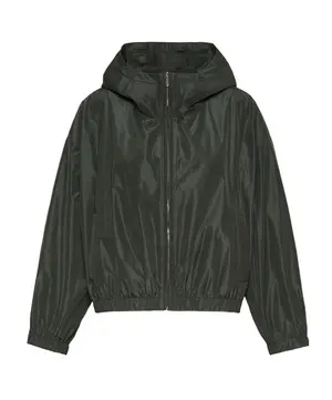 Max Mara Water-repellent Taffeta Hooded Jacket - Dark Green