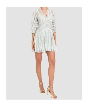 TWINSET Lace V-neck Mini Dress