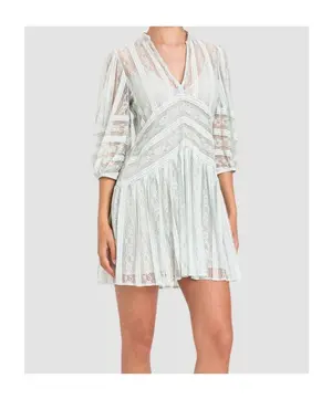 TWINSET Lace V-neck Mini Dress