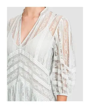 TWINSET Lace V-neck Mini Dress