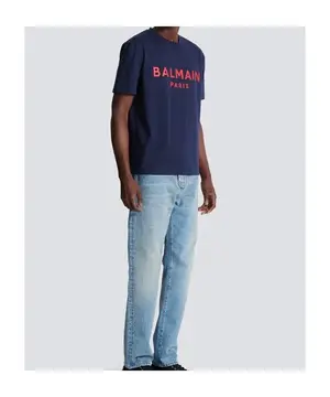 Balmain Logo Printed Crewneck T-shirt