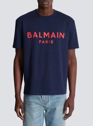 Balmain Logo Printed Crewneck T-shirt