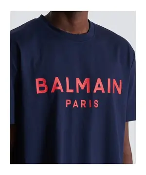 Balmain Logo Printed Crewneck T-shirt