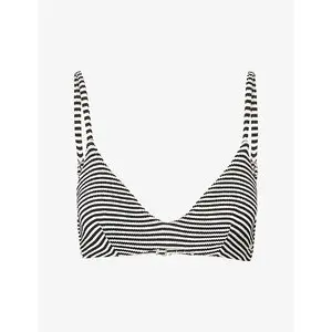 TALA Crinkle Scoop Underwired Bikini Top - Ivory/black
