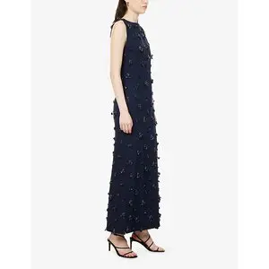 Simkhai Claudia Jewel-embellished Woven Midi Dress - Midnight