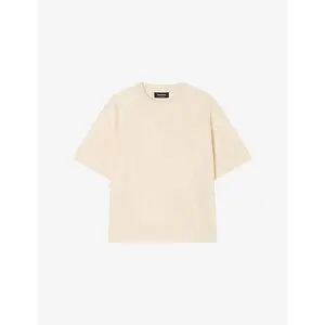 Whistles Textured Floral-print Cotton-jersey Top - Cream