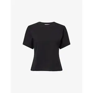 Victoria Beckham Jamie Round Neck Cotton T-shirt - Black