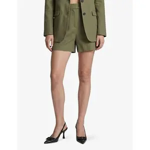 The Kooples High-rise Linen Shorts