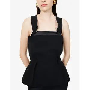 Khaite Yasmina Boned Woven Top