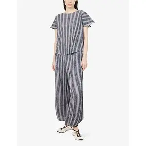 Issey Miyake Zigzag Knit Short-sleeve Top