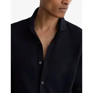 REISS Dasilva Long-sleeve Cotton-piqué Shirt