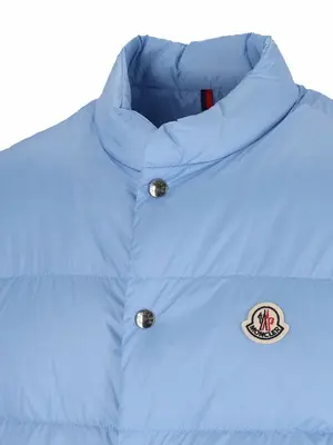 Moncler Logo Patch Puffer Gilet - Light Blue