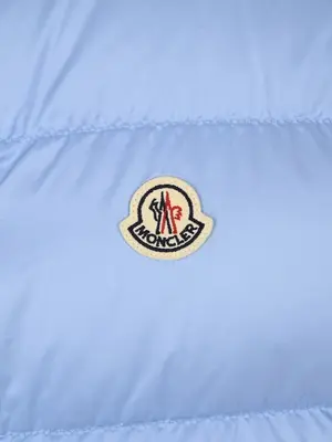 Moncler Logo Patch Puffer Gilet - Light Blue